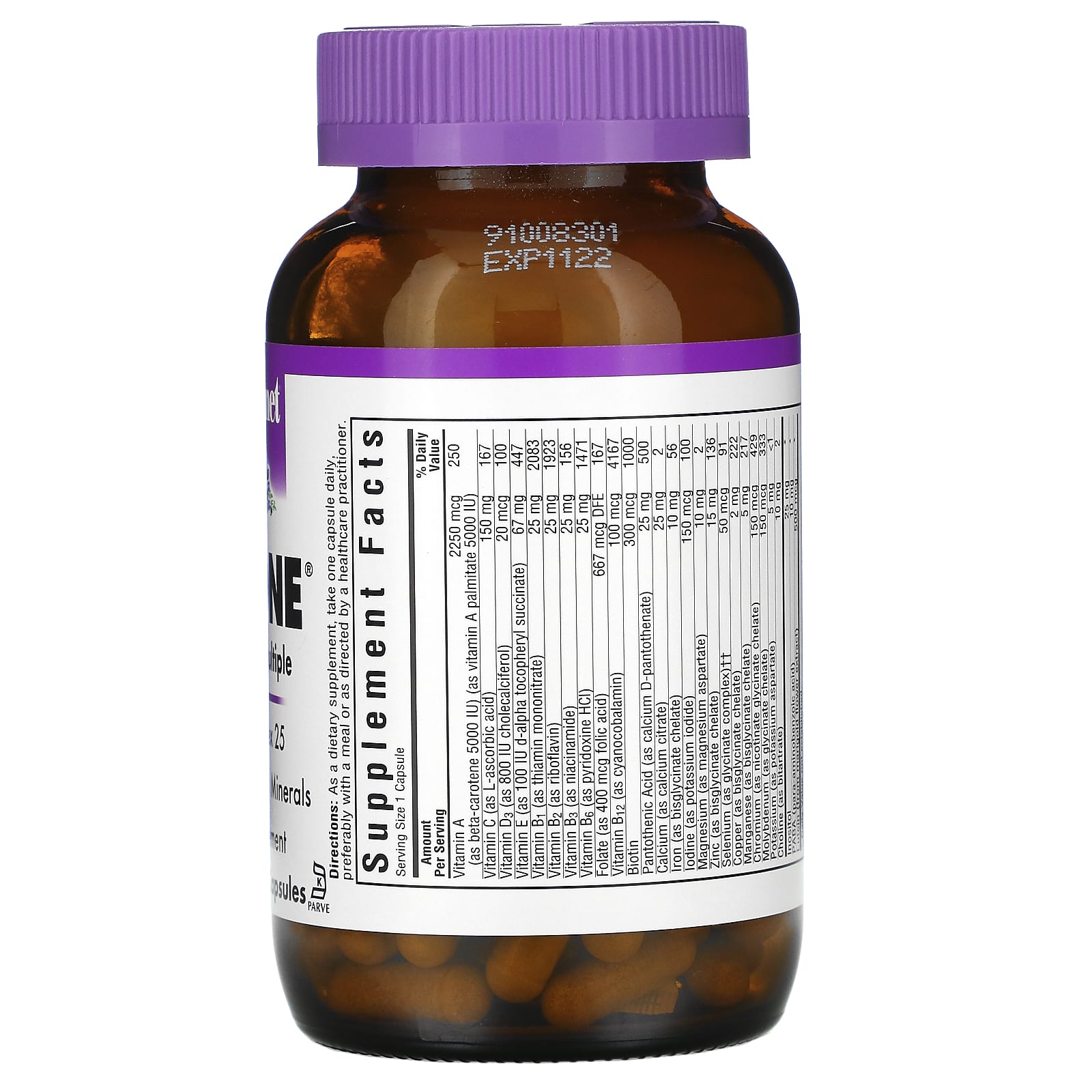 Bluebonnet Nutrition, MultiOne, Single Daily Multiple, 120 Vegetable ...