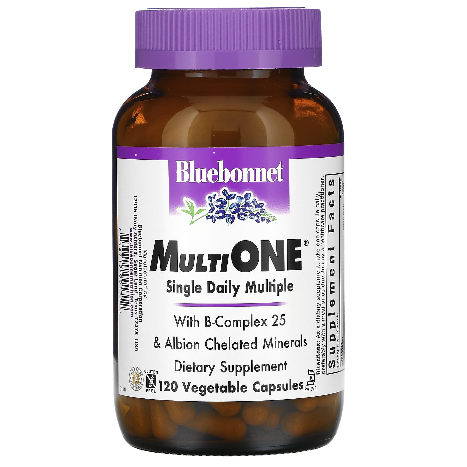Bluebonnet Nutrition, MultiOne, Single Daily Multiple, 120 Vegetable ...