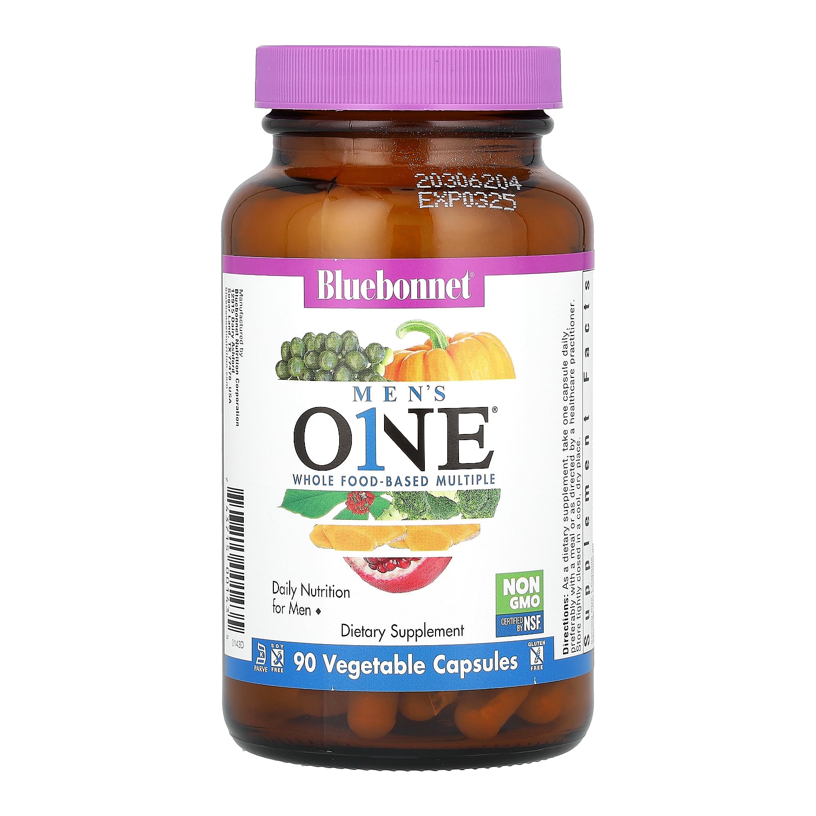 Bluebonnet Nutrition, Men's ONE, Whole Food-Based Multiple, 90 ...