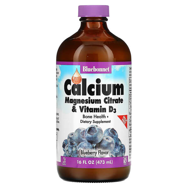 Bluebonnet Nutrition, Liquid Calcium Magnesium Citrate & Vitamin D3 ...