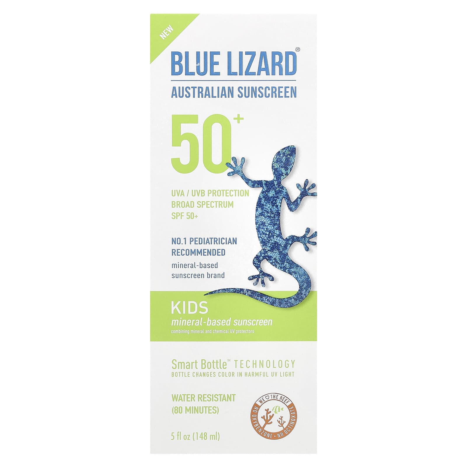 Blue Lizard Australian Sunscreen, Kids Mineral-Based Sunscreen, SPF 50 ...