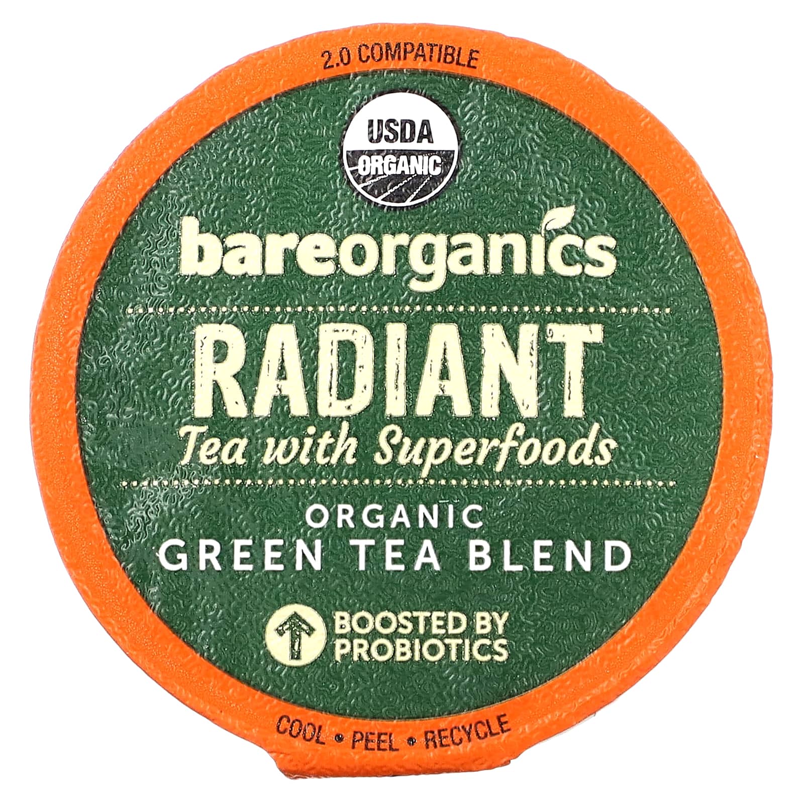 BareOrganics, Radiant, Tea with Superfoods, Green Tea, 10 Cups, 0.16 oz ...