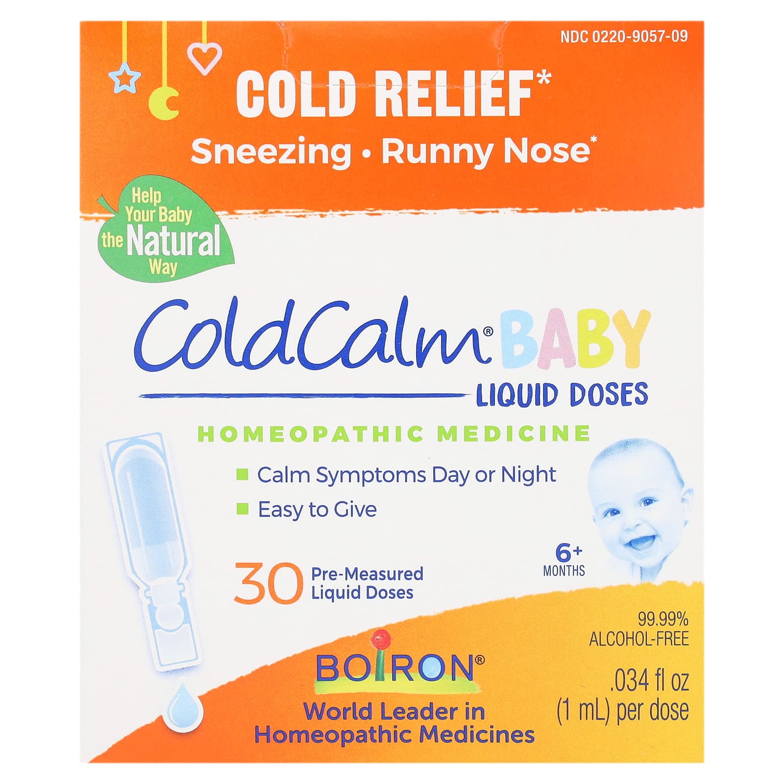 Boiron, Cold Calm Baby, Liquid Doses, Cold Relief, 6+ Months, 30 Pre ...