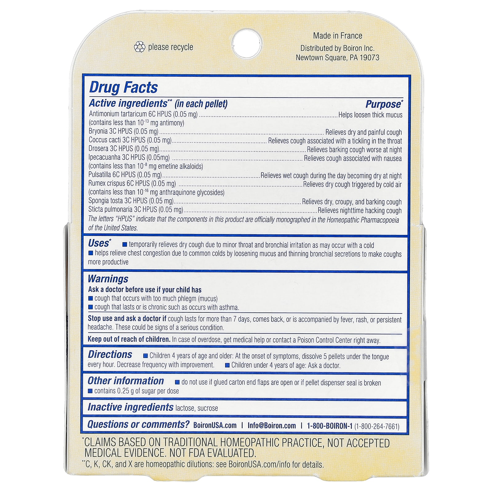 Boiron, Chestal Kids Meltaway Pellets, Cough & Mucus Relief, 4+ Years ...