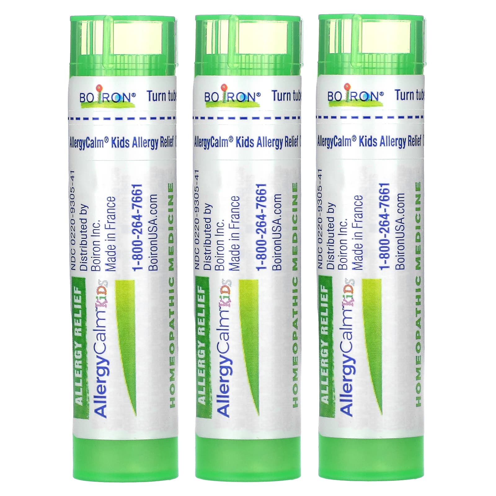 Boiron, AllergyCalm Kids, 2+ Years, 3 Tubes, 80 Pellets Each