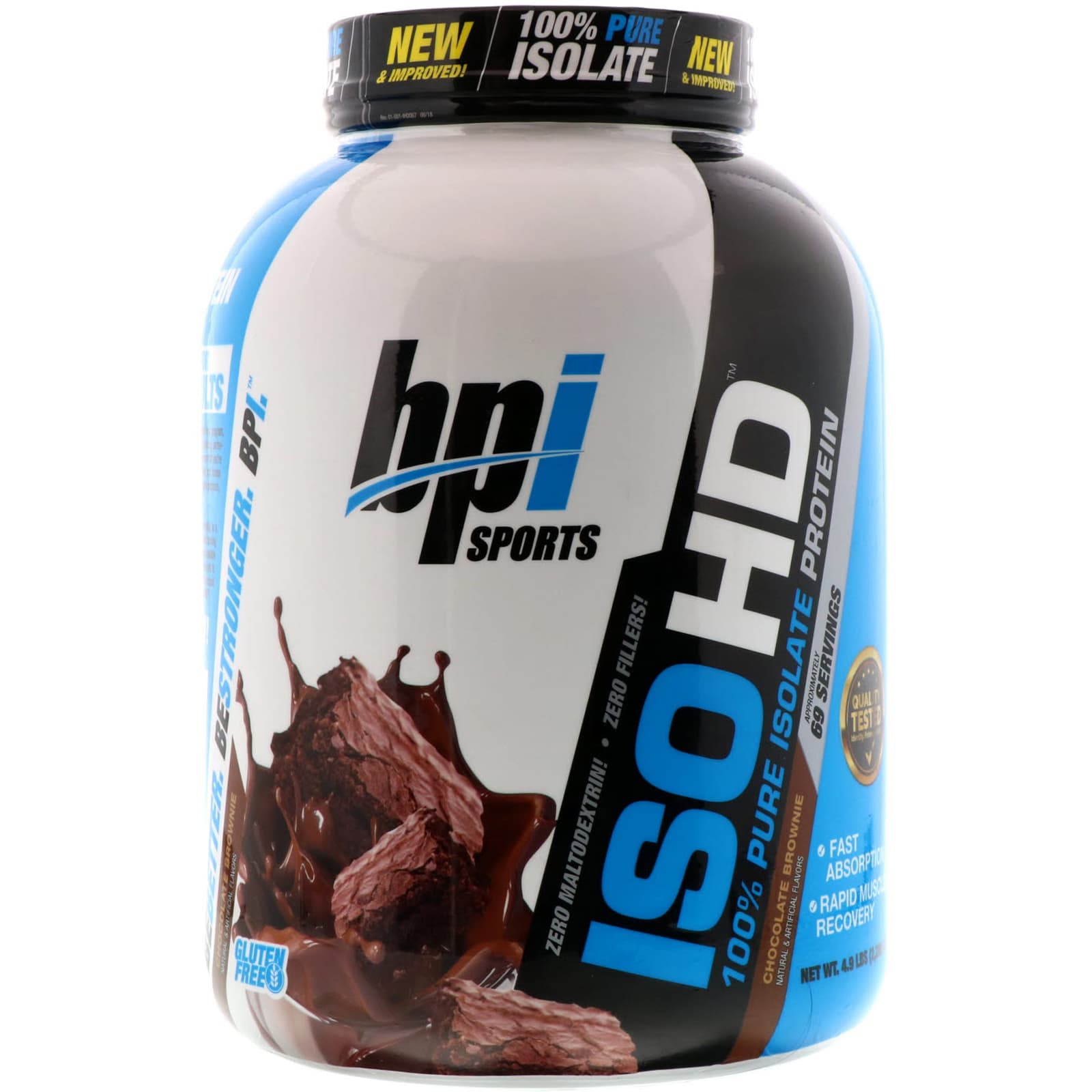 BPI Sports, ISO HD, 100% Pure Isolate Protein, Chocolate Brownie, 4.9 ...