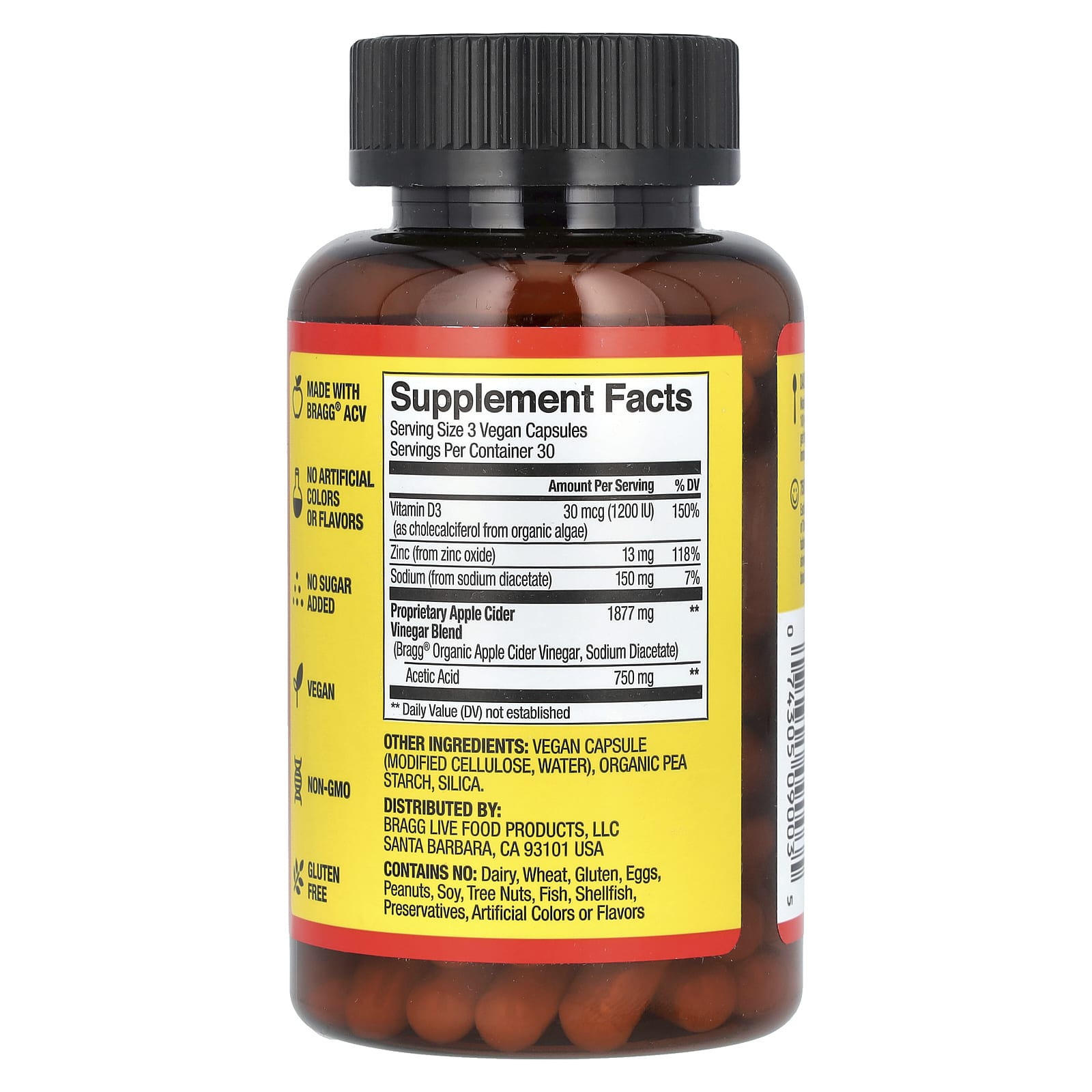 Bragg, Apple Cider Vinegar , 90 Capsules