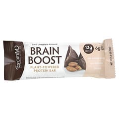 BrainMD, Brain Boost, Plant-Powered Protein Bar, Dark Chocolate Almond ...