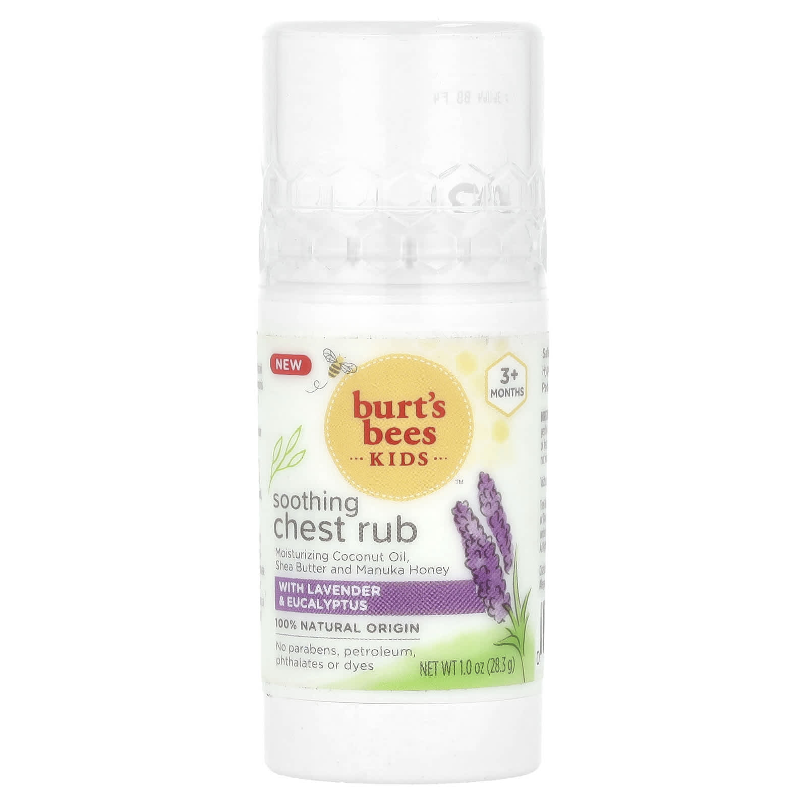 Burt's Bees, Kids, Chest Rub, 3+ Months, With Lavender & Eucalyptus, 1 ...