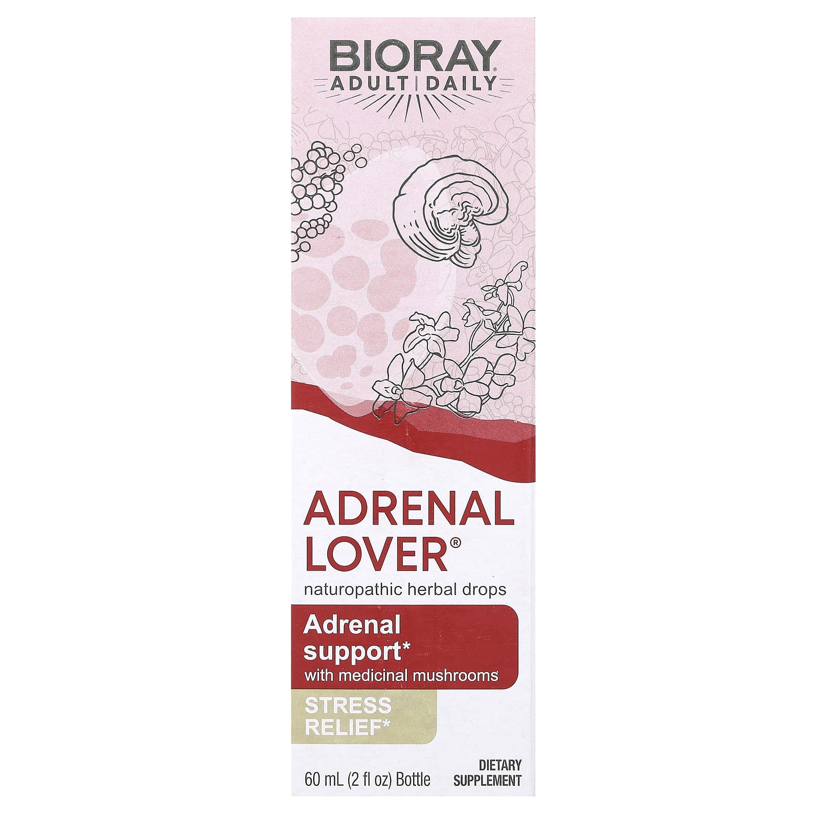 Bioray, Adrenal Lover, Adrenal Support with Medical Mushrooms, 2 fl oz ...