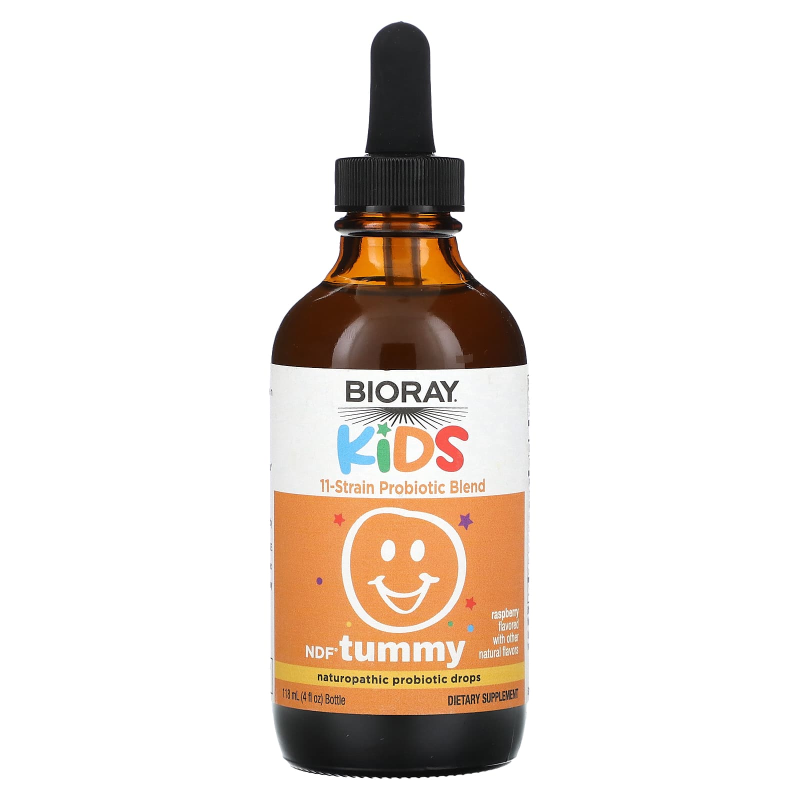Bioray, Kids, NDF Tummy, 11-Strain Probiotic Blend, Raspberry, 4 fl oz ...
