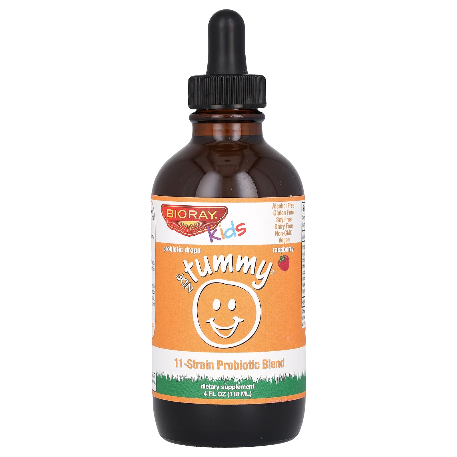 Bioray, Kids, NDF Tummy, 11-Strain Probiotic Blend, Raspberry, 4 fl oz ...