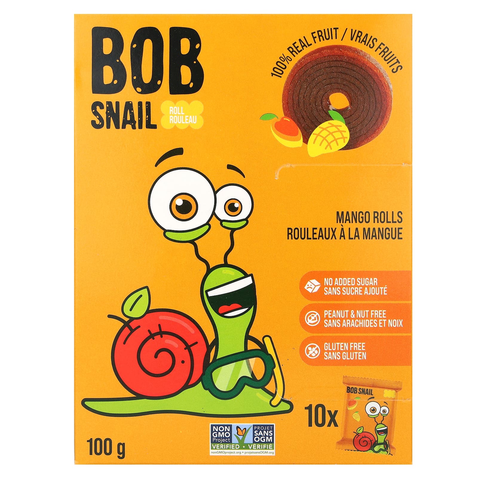 Bob Snail, Rolls, Mango, 10 Rolls, 0.35 oz (10 g) Each