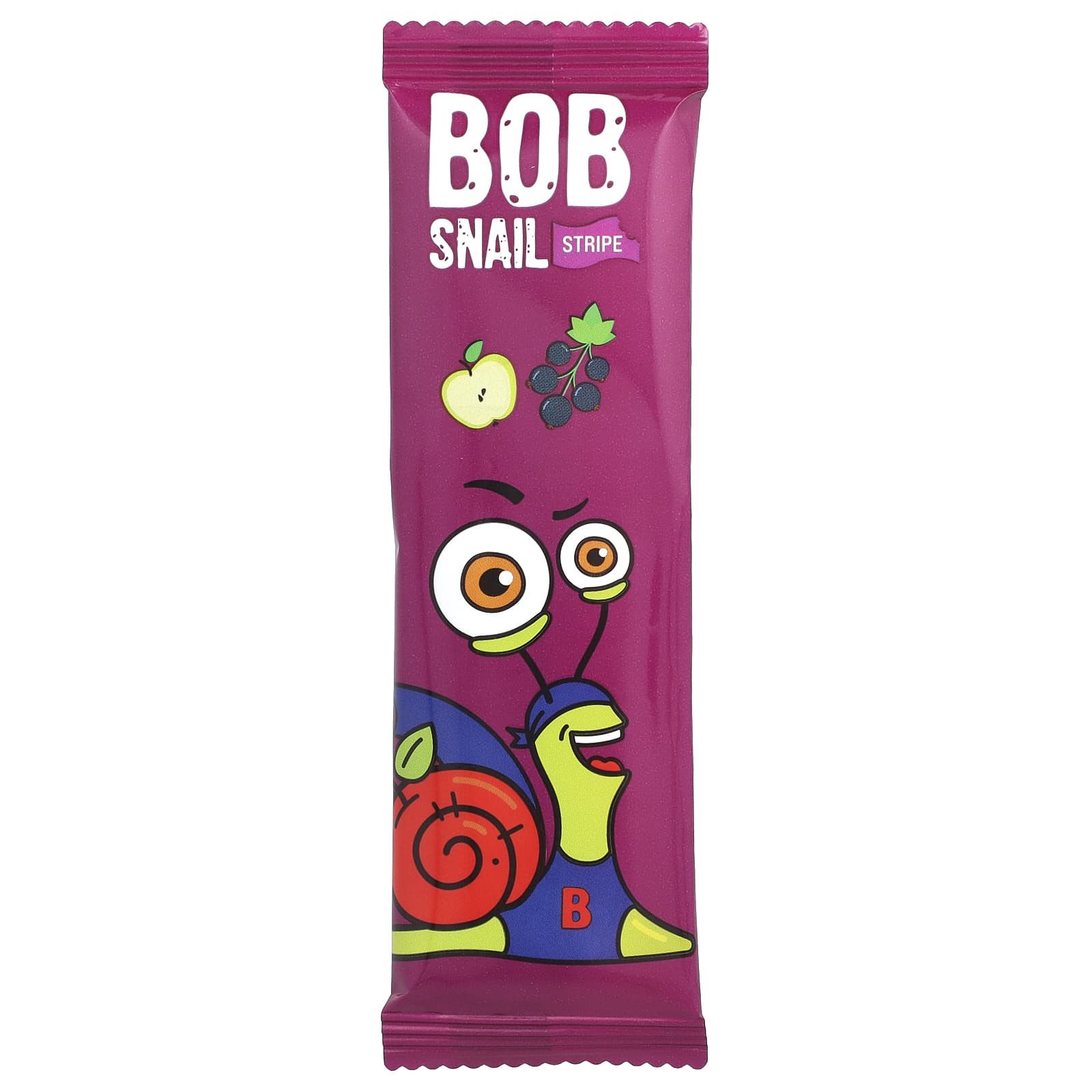 Bob Snail, Fruit Stripe, Apple-Black Currant, 6 Count, 0.49 oz (14 g) Each