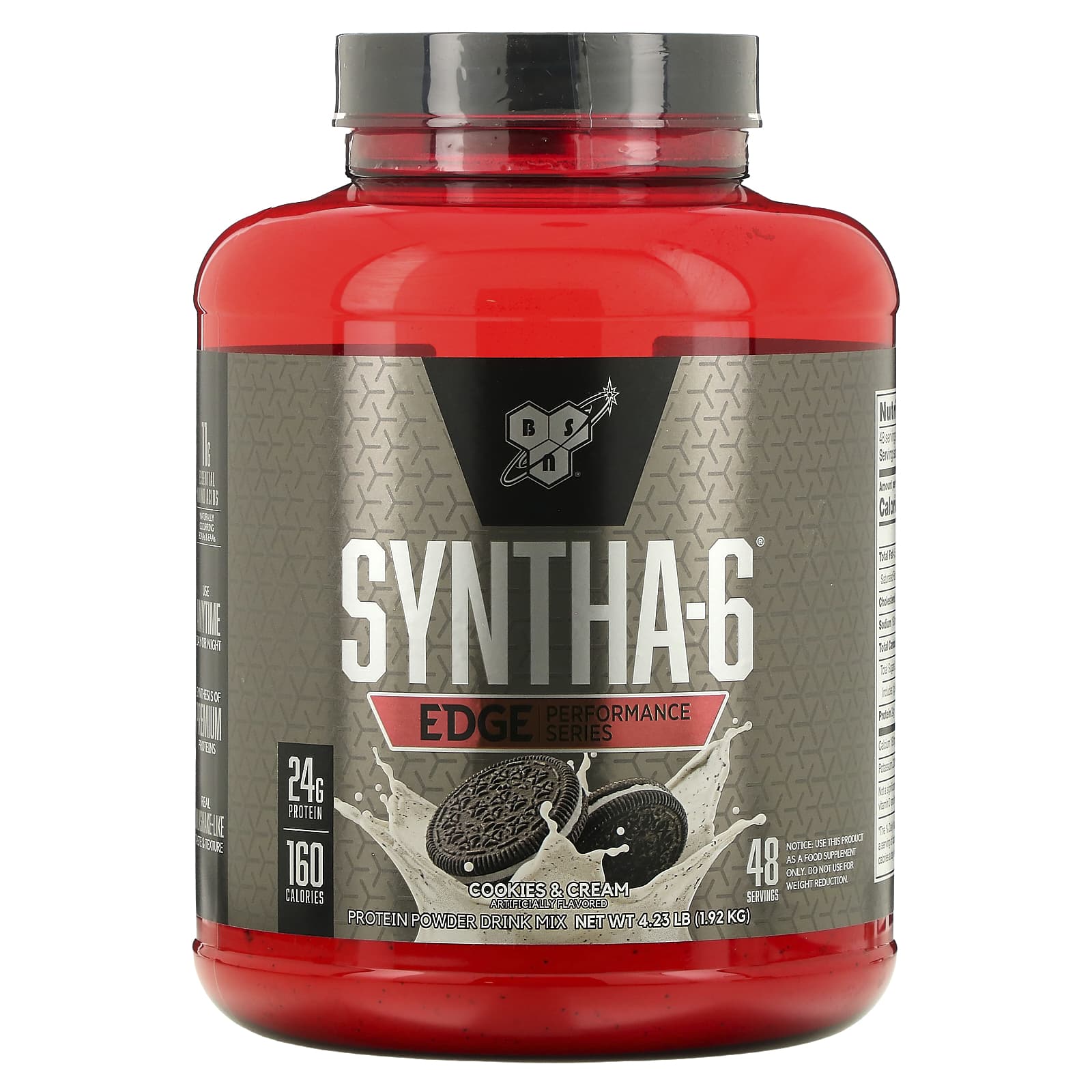 BSN, Syntha-6 Edge, Protein Powder Mix, Cookies & Cream, 4.23 lb (1.92 kg)