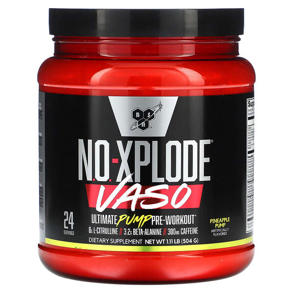 BSN, No-Xplode VASO, Ultimate Pump Pre-Workout, Pineapple Pump, 1.11 lb ...