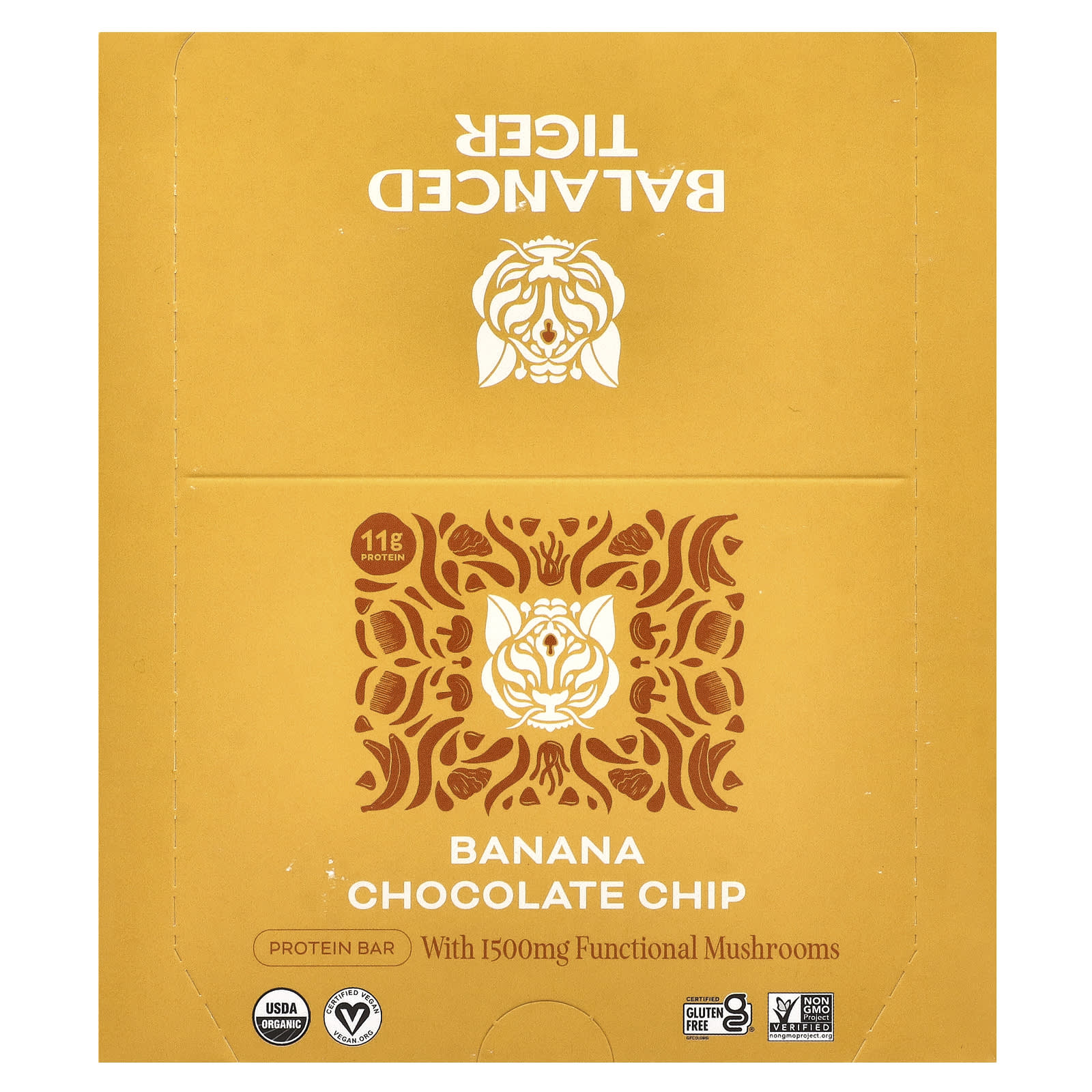 Balanced Tiger, Protein Bar, Banana Chocolate Chip, 12 Bars, 1.55 oz ...