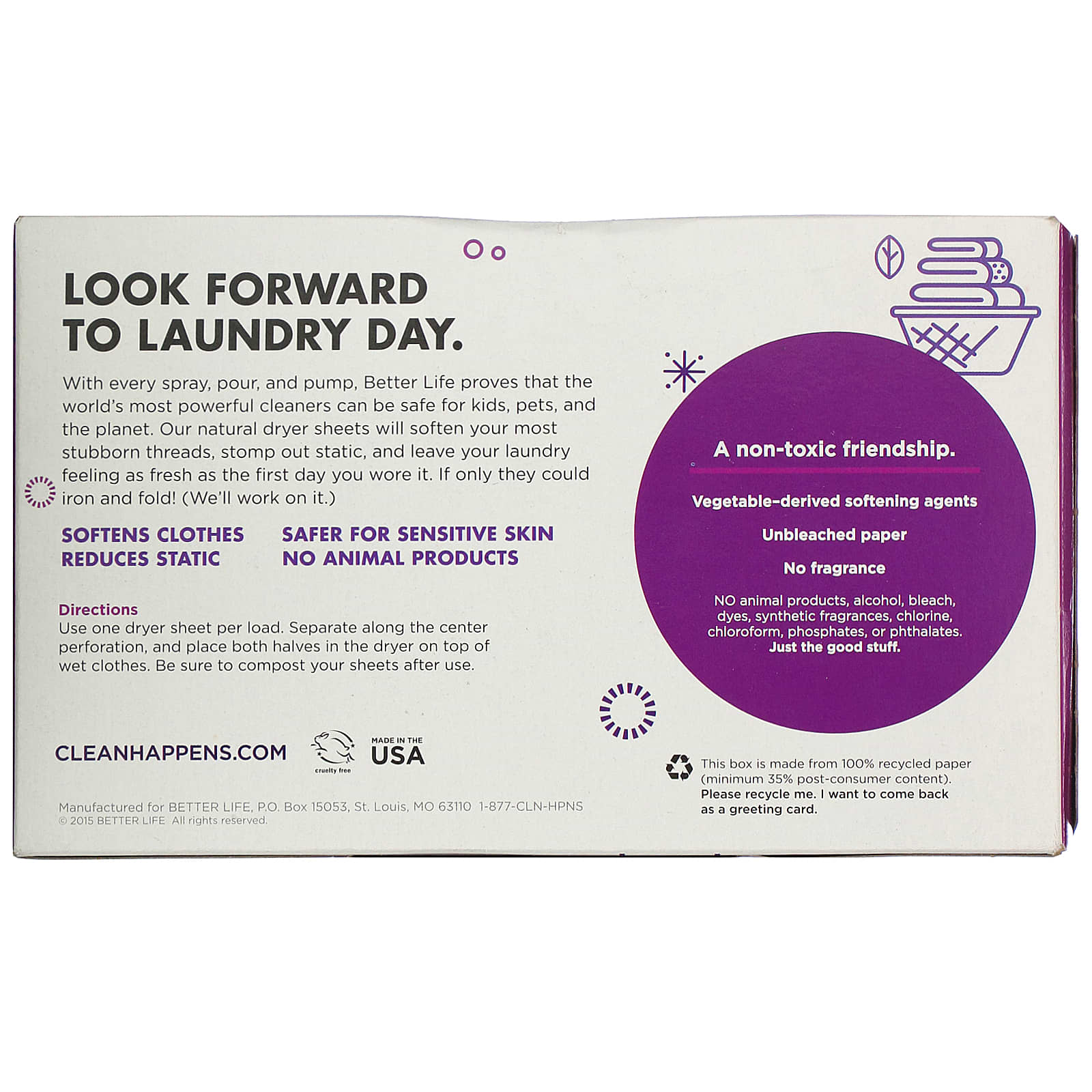 Better Life Naturally Static Stomping Dryer Sheets Unscented 80 Sheets Better Life Naturally Static Stomping Dryer Sheets Unscented 80 Sheets