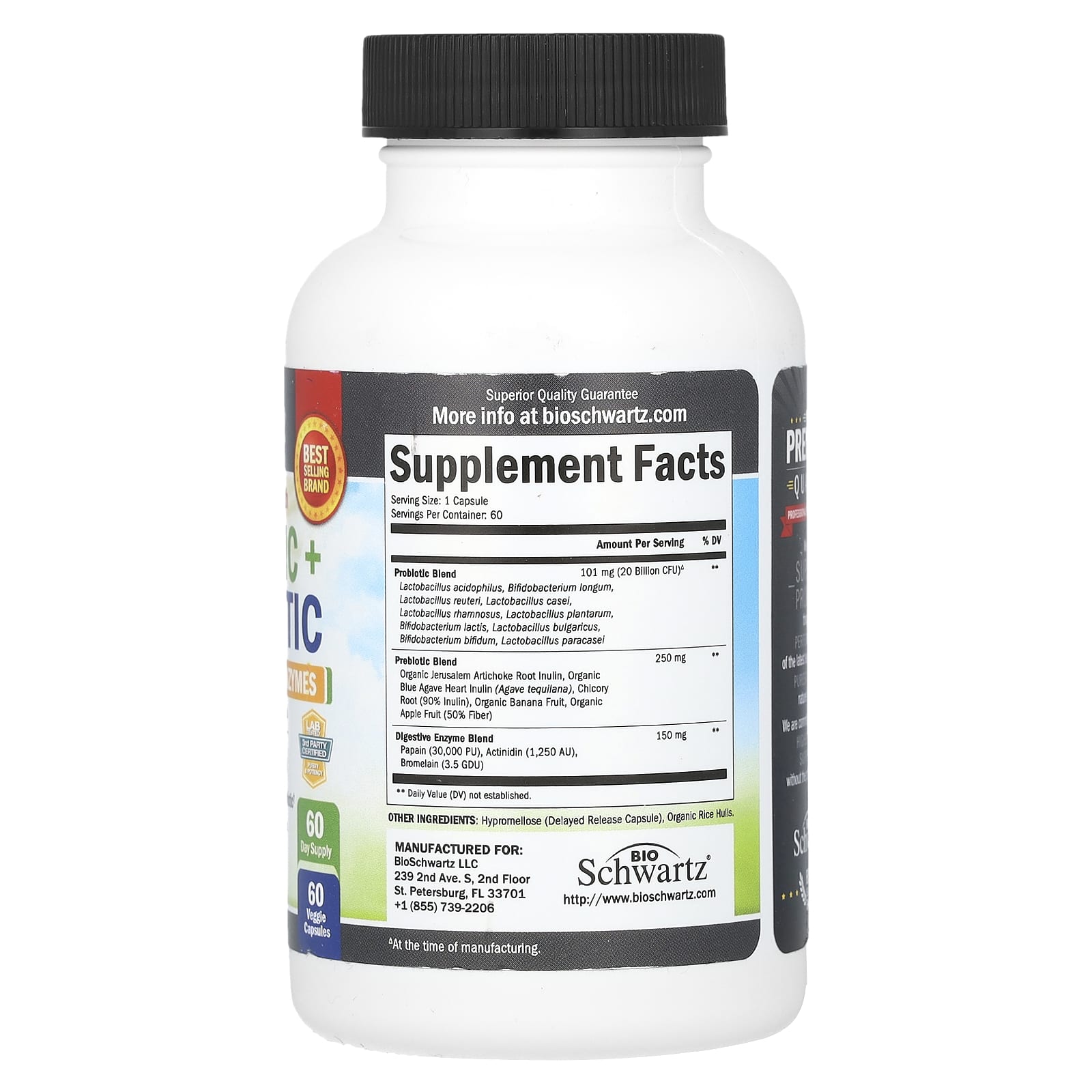 BioSchwartz, Advanced Strength Prebiotic + Probiotic Plus Whole Food ...