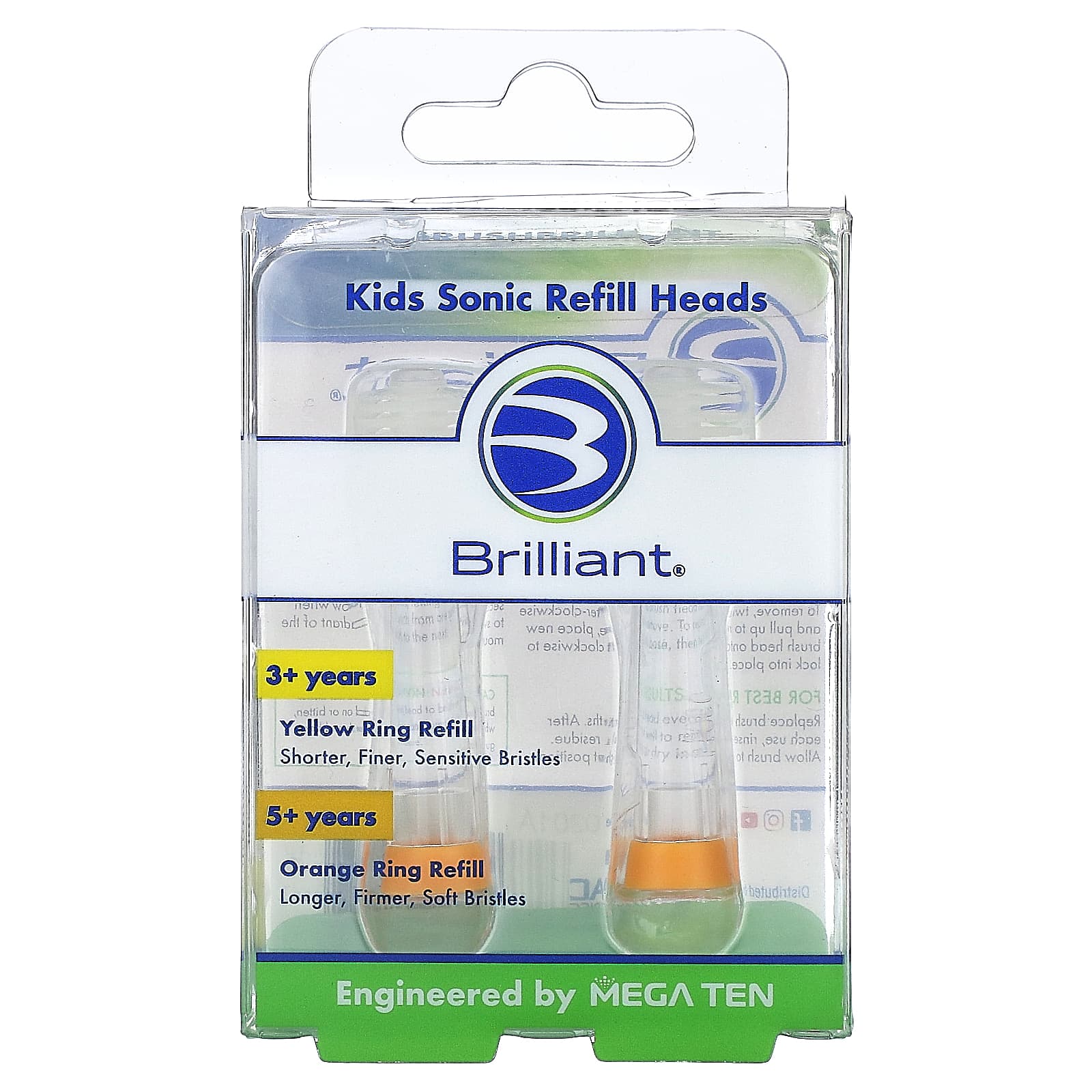 Baby Buddy, Brilliant, Kids Sonic Refill Heads, 5+ Years, Orange, 2 ...