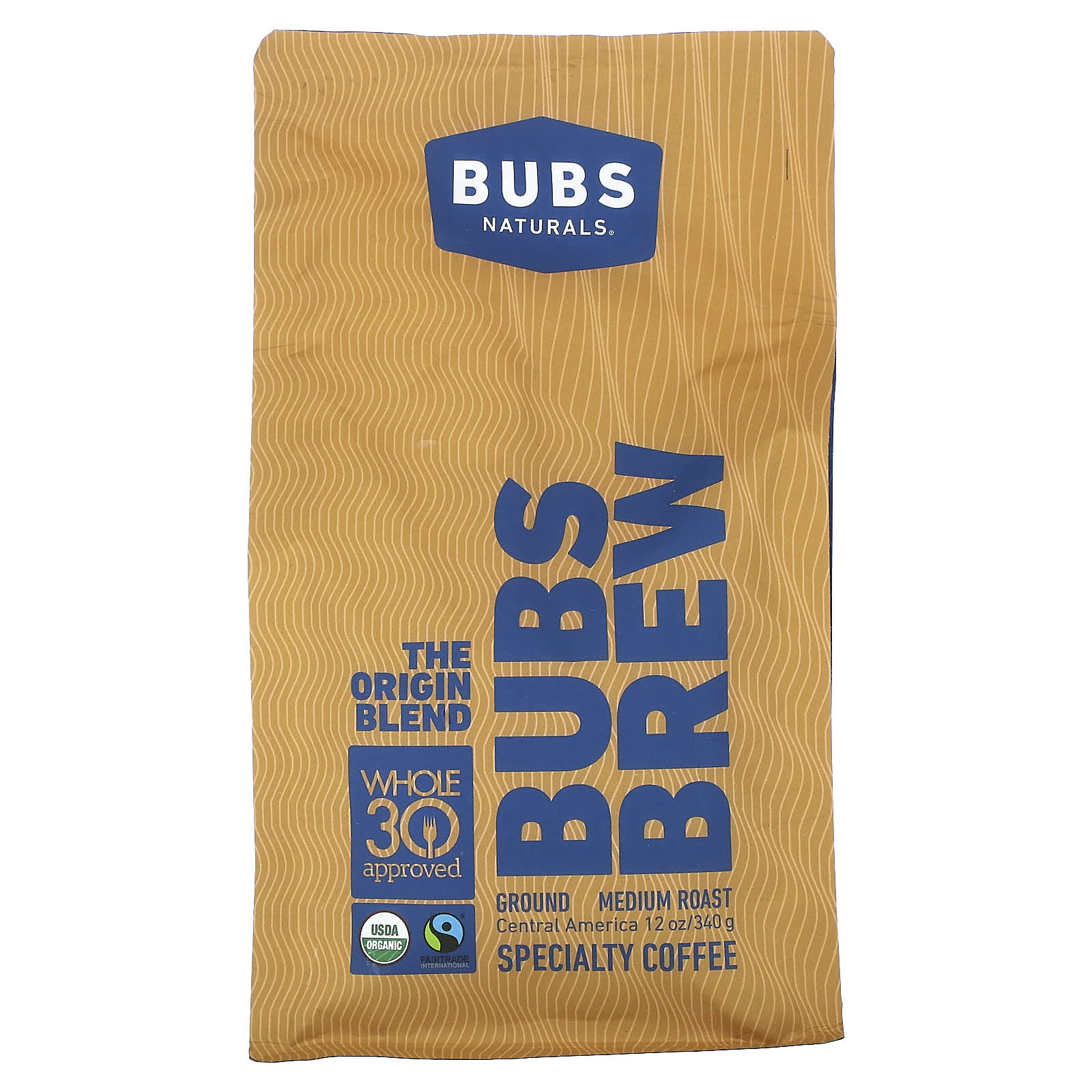 BUBS Naturals, Bubs Brew, The Origin Blend, Ground, Medium Roast, 12 oz ...