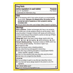 Bayer, Safety Coated Aspirin Regimen, Low Dose, 81 mg, 120 Enteric ...