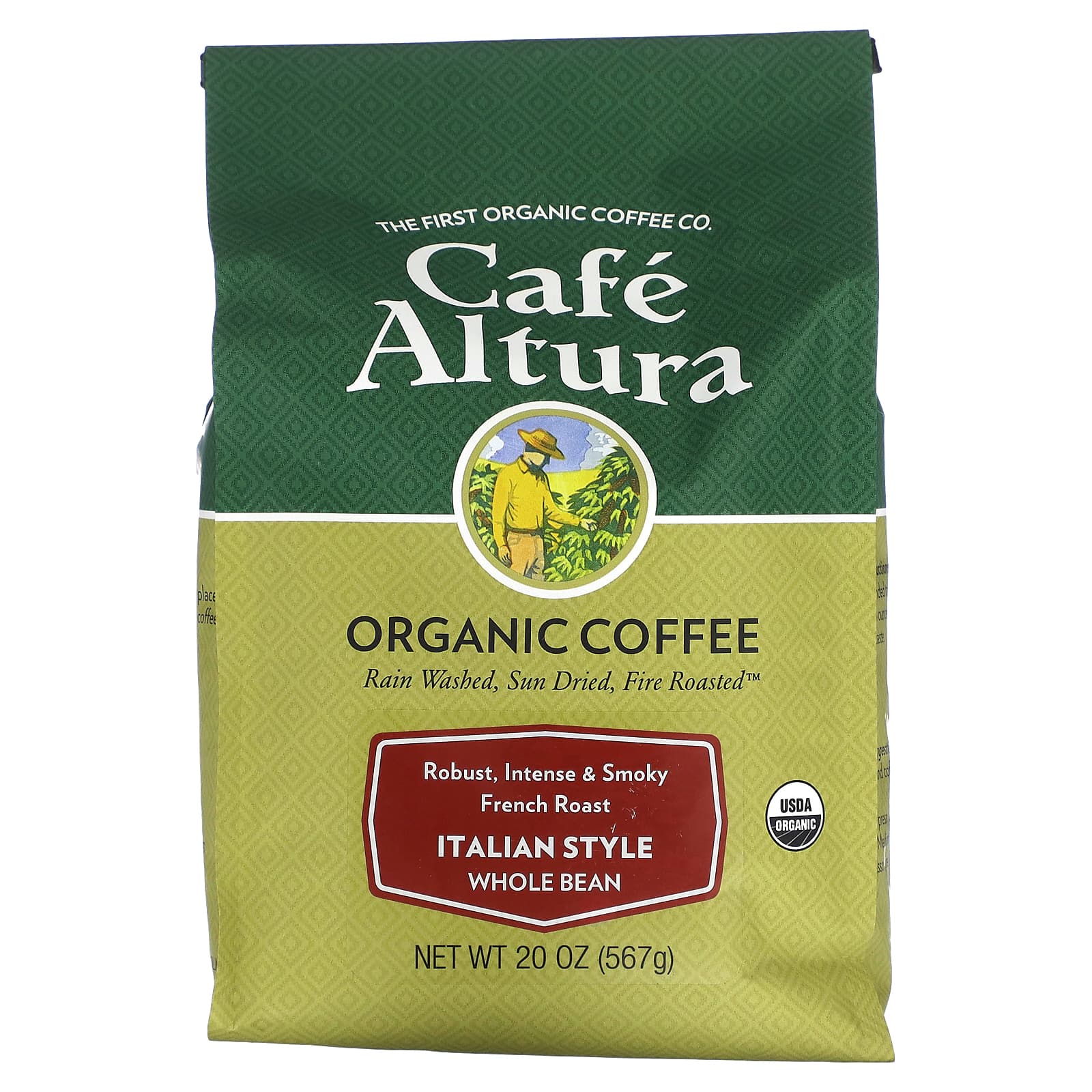 Cafe Altura, Organic Coffee, Italian Style, Whole Bean, French Roast ...