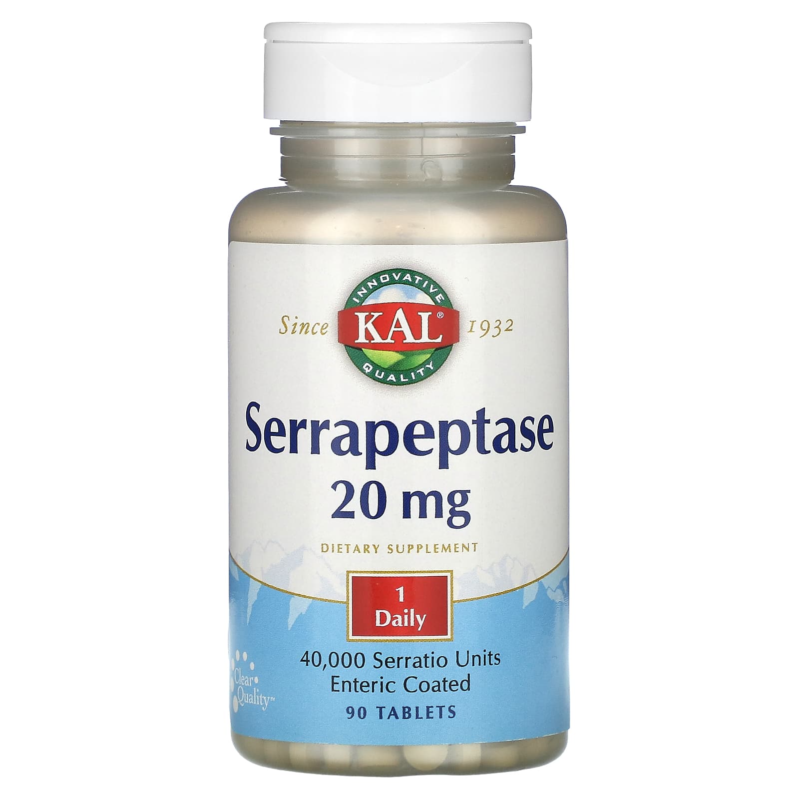 KAL, Serrapeptase, 20 mg, 90 Tablets