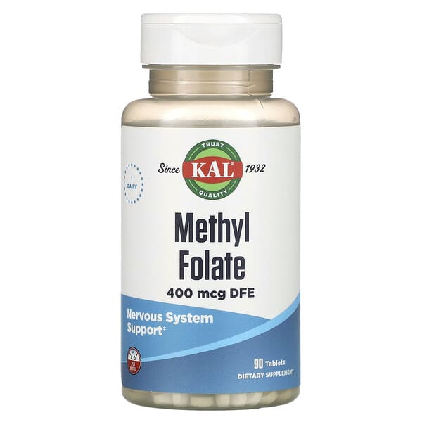 KAL, Methyl Folate, 400 mcg DFE, 90 Tablets