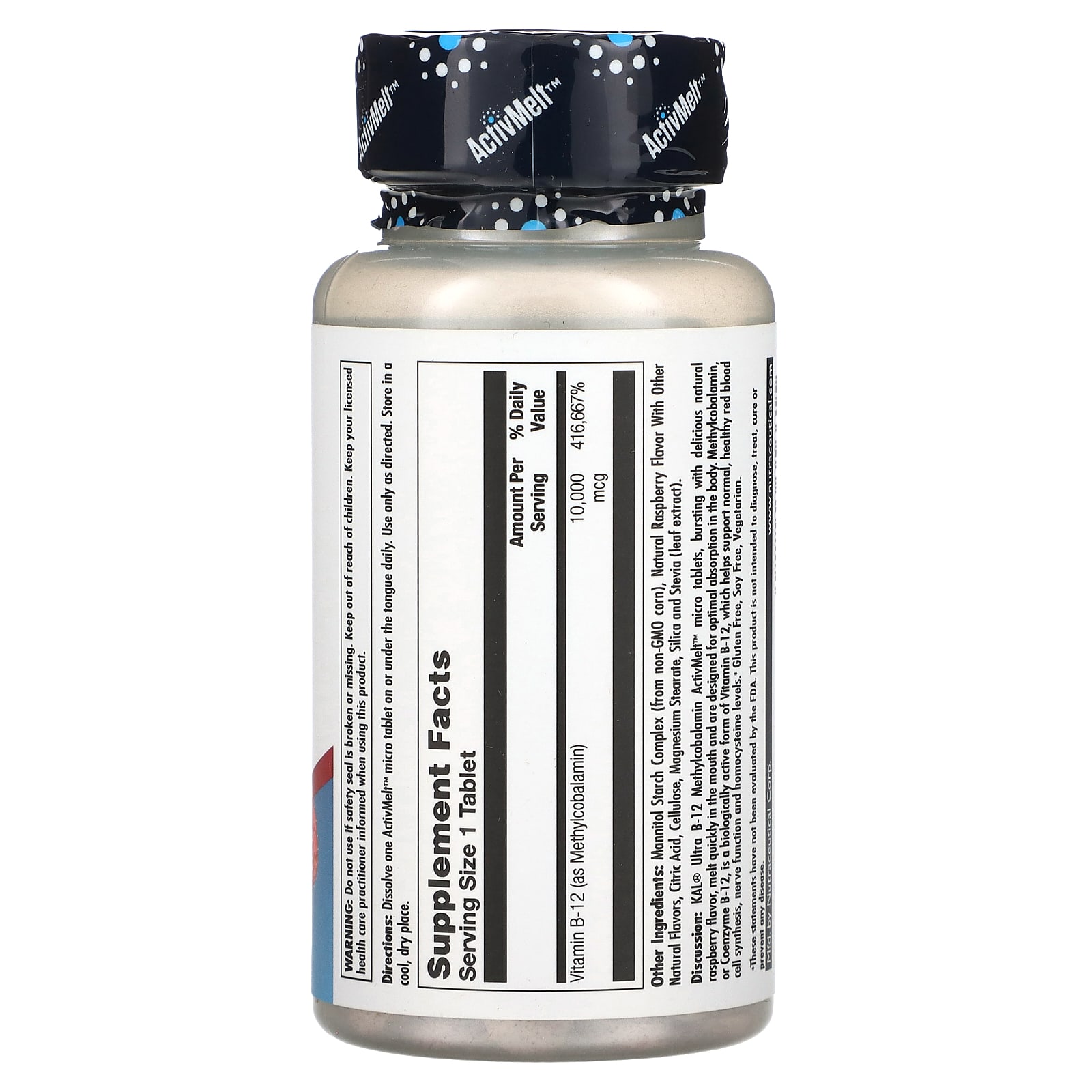 KAL, Ultra B-12 Methylcobalamin, Raspberry, 10,000 mcg, 30 Micro Tablets