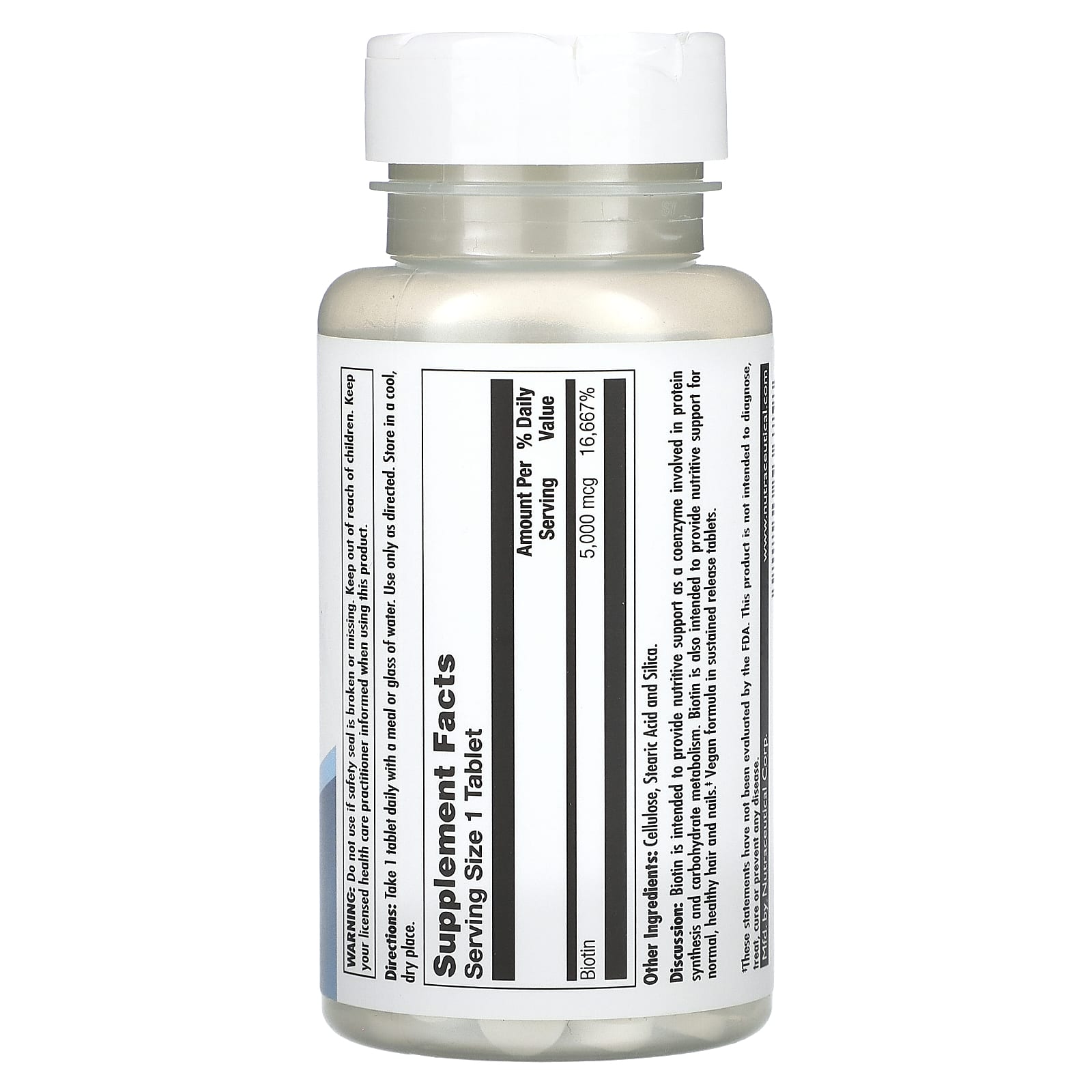 KAL, Biotin, Sustained Release, 5,000 mcg, 60 Tablets