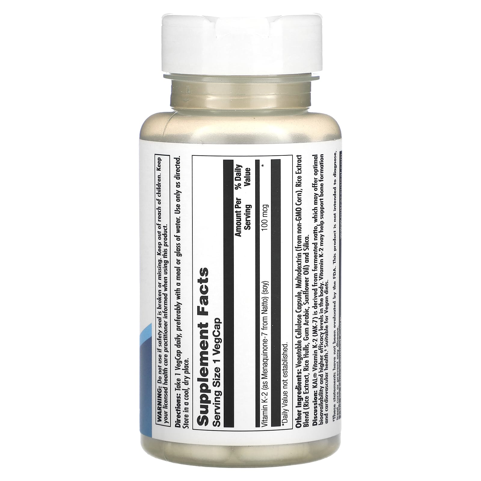 KAL, K-2, 100mcg, 베지 캡슐 60정