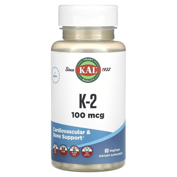 KAL, K-2, 100 mcg, 60 VegCaps