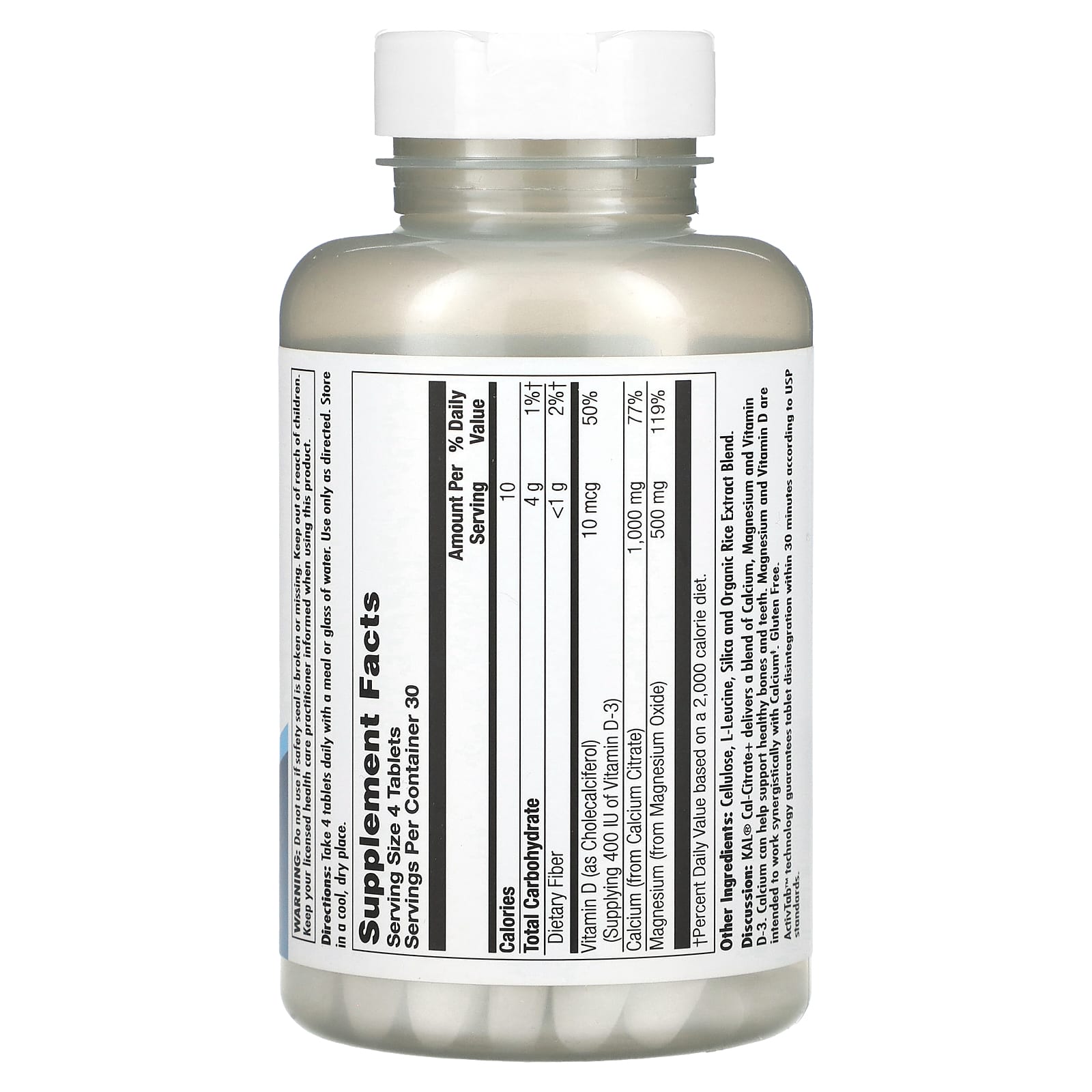 KAL, Cal-Citrate+ D3 & Magnesium, 120 Tablets