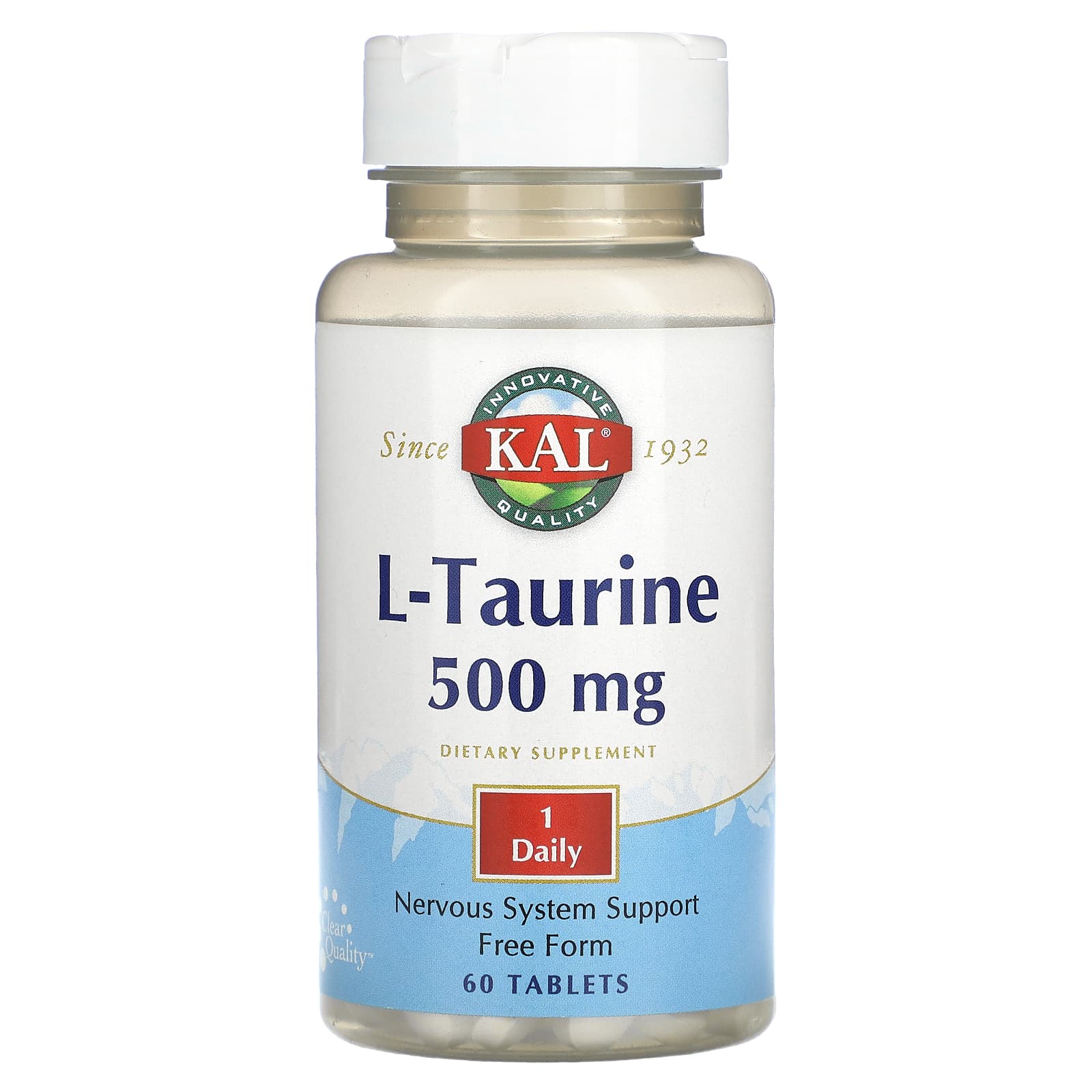 KAL, L-タウリン、500mg、タブレット60粒