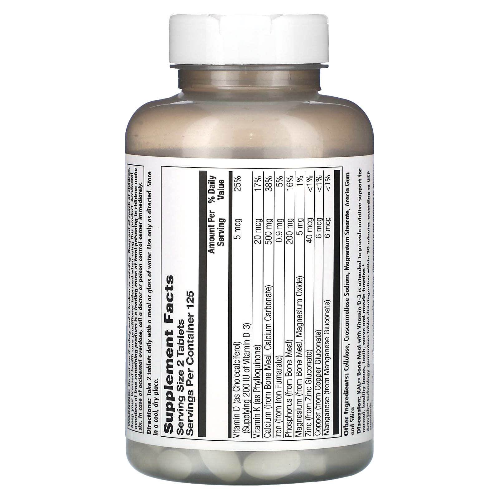 KAL, Bone Meal, 250 Tablets