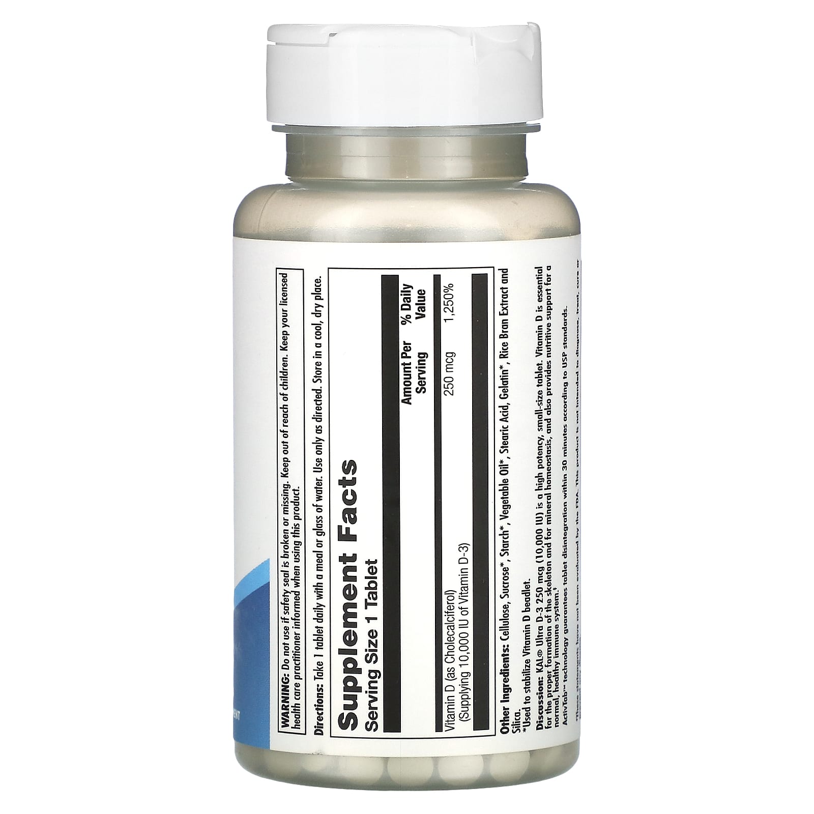 KAL, Ultra D-3, 250 mcg (10,000 IU), 120 Tablets