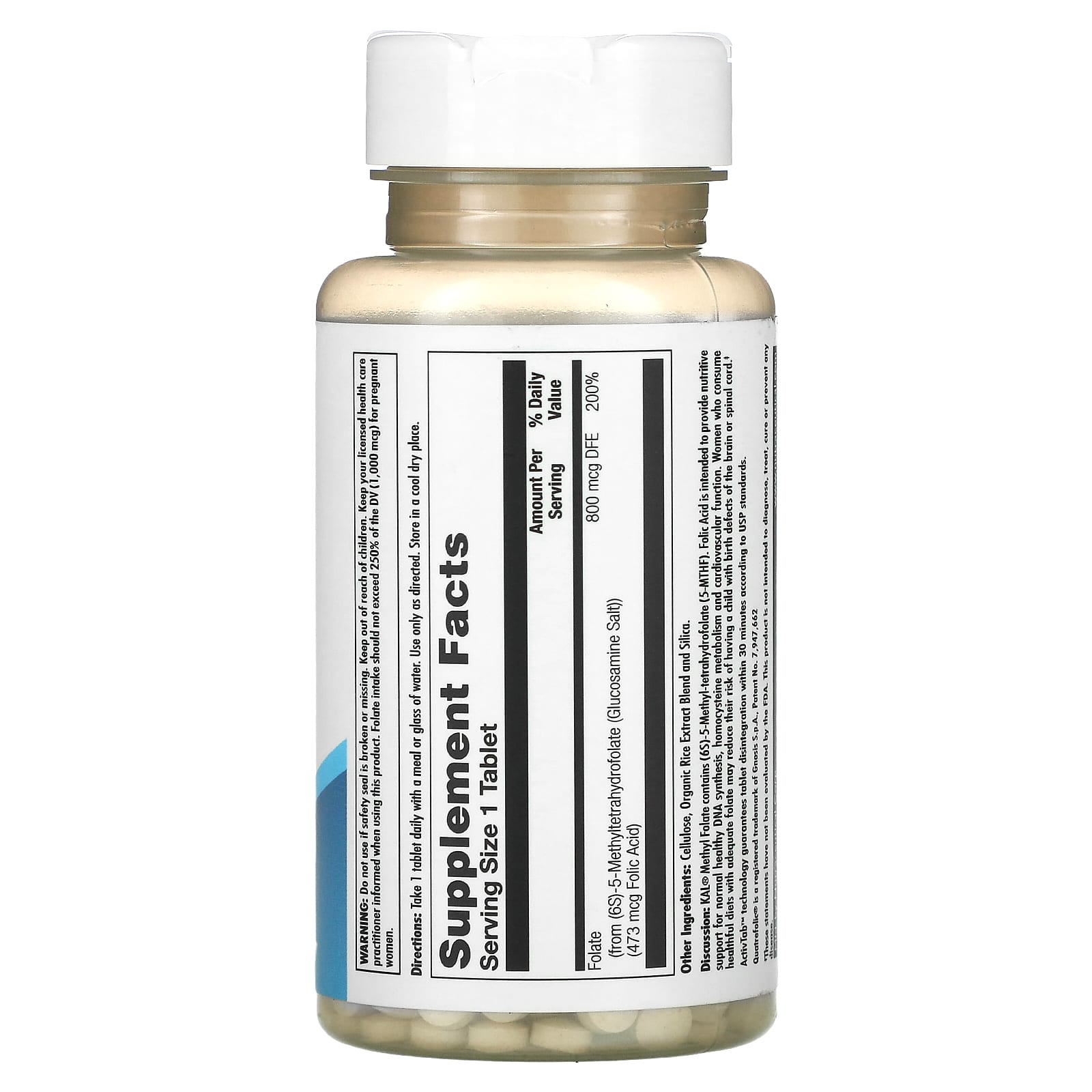 KAL, KAL, Methyl Folate, 800 mcg DFE, 90 Tablets