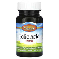Carlson, Folic Acid, 800 mcg, 300 Vegetarian Tablets