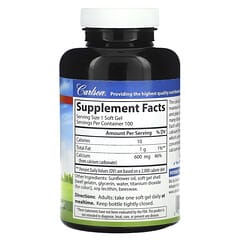 Carlson, Liquid Filled Cal-600, 600 mg, 100 Soft Gels
