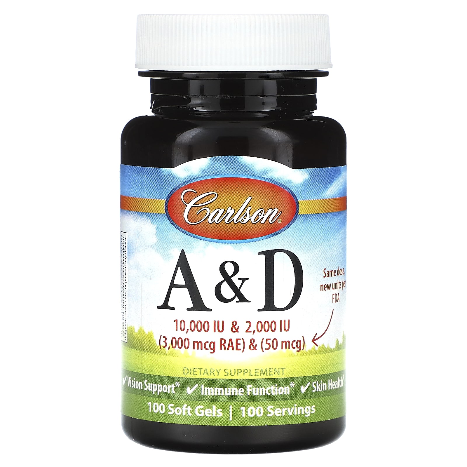 Carlson, Vitamin A & D, 100 Soft Gels