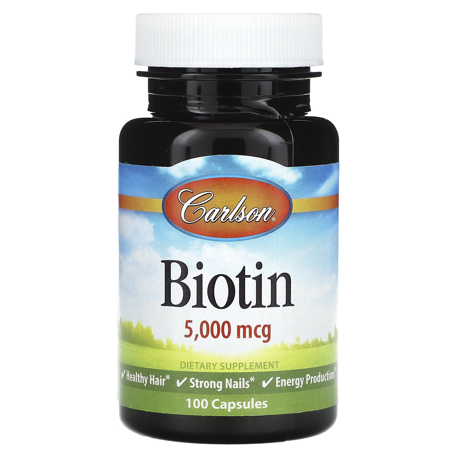 Carlson, Biotin, 5,000 mcg, 100 Capsules