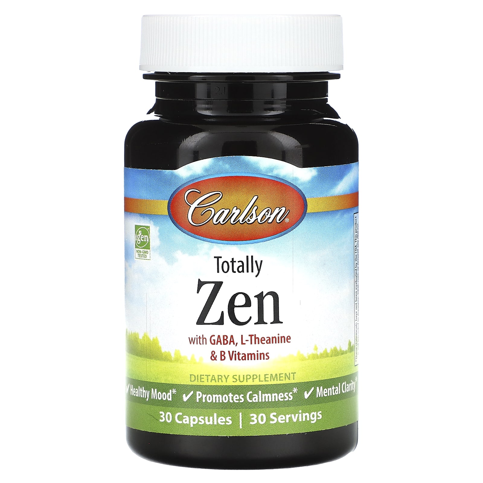 Carlson, Totally Zen with GABA, L-Theanine & B Vitamins, 30 Capsules