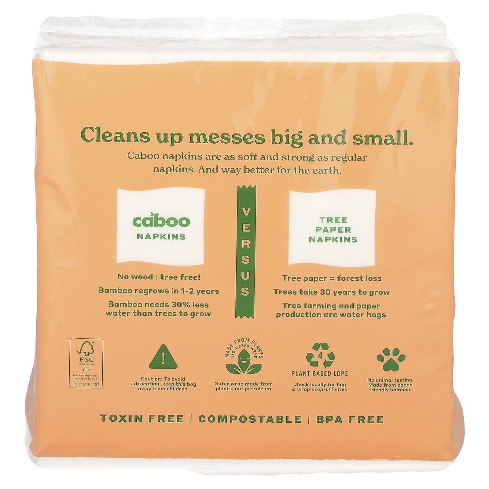 Caboo, Tree Free Bamboo Napkins, 250 Napkins