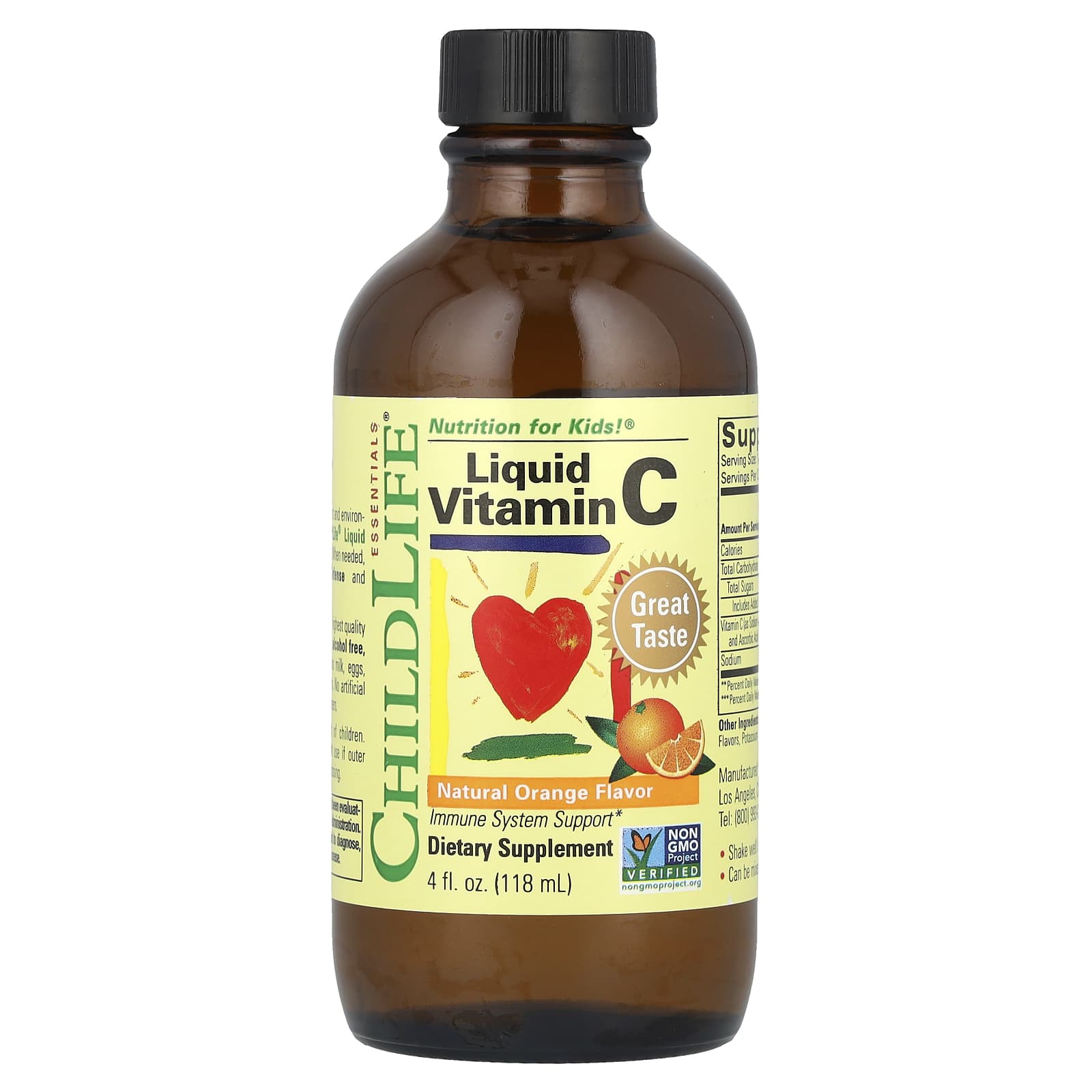 ChildLife Essentials, Liquid Vitamin C, Natural Orange, 4 fl oz (118 ml)