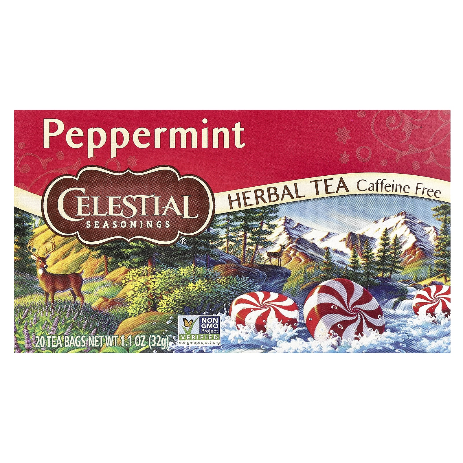Celestial Seasonings, Herbal Tea, Peppermint, Caffeine Free, 20 Tea ...