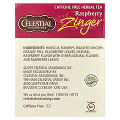 Celestial Seasonings, Herbal Tea, Raspberry Zinger®, Caffeine Free, 20 ...
