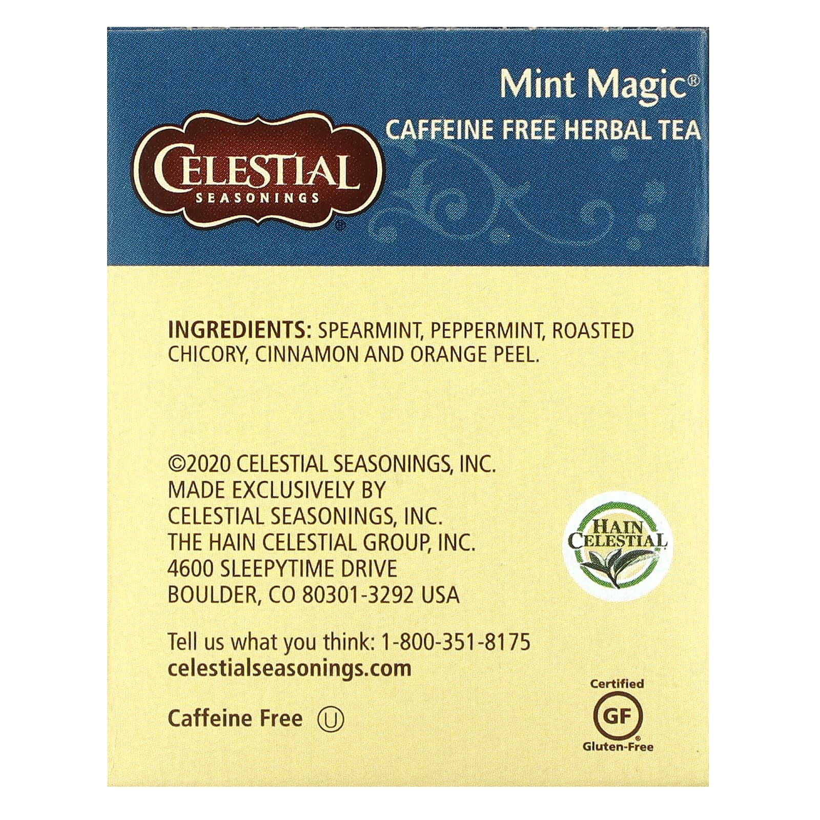 Celestial Seasonings, 허브차, Mint Magic, 카페인 무함유, 티백 20개, 41g(1.4oz)