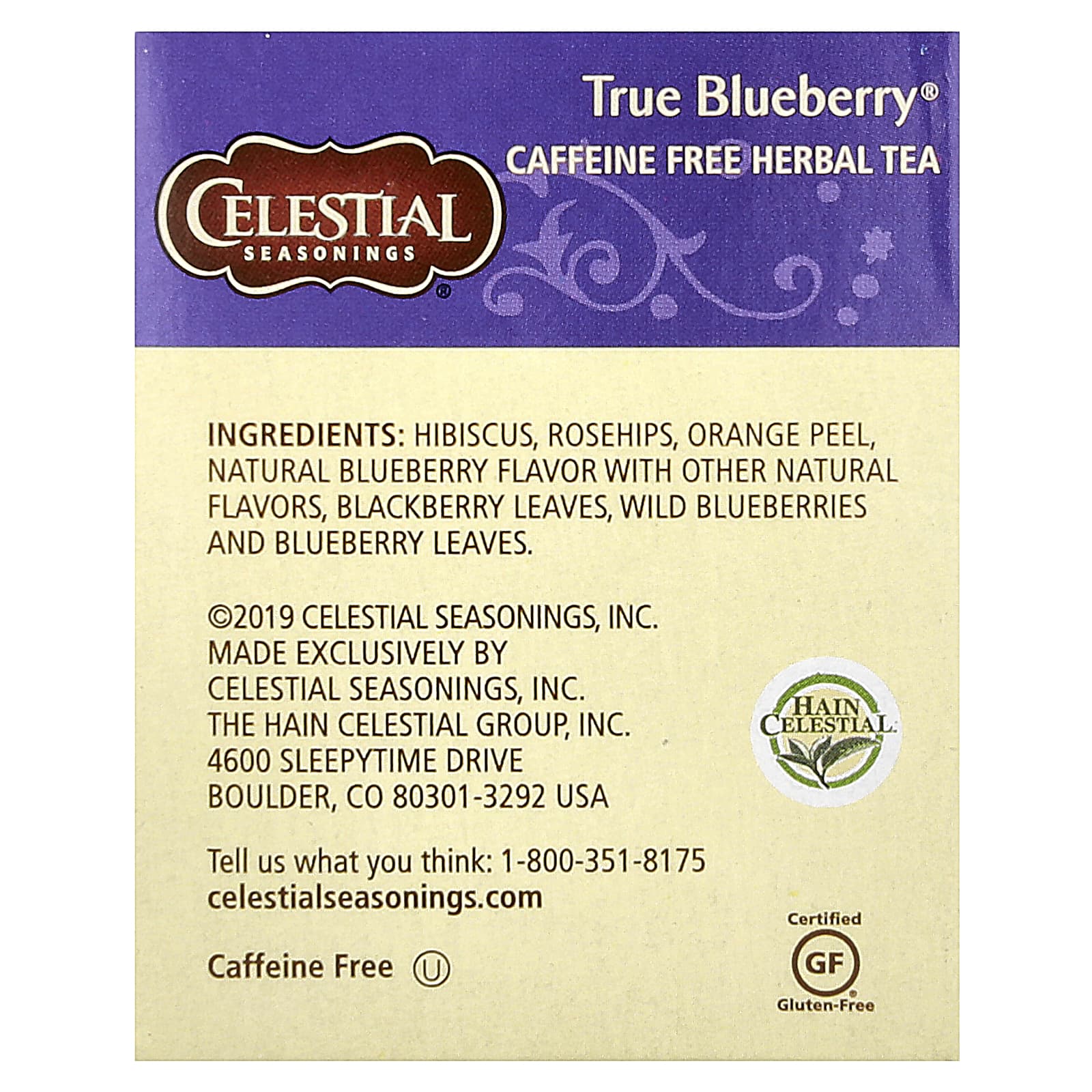 Celestial Seasonings Herbal Tea True Blueberry at JENENGE blog