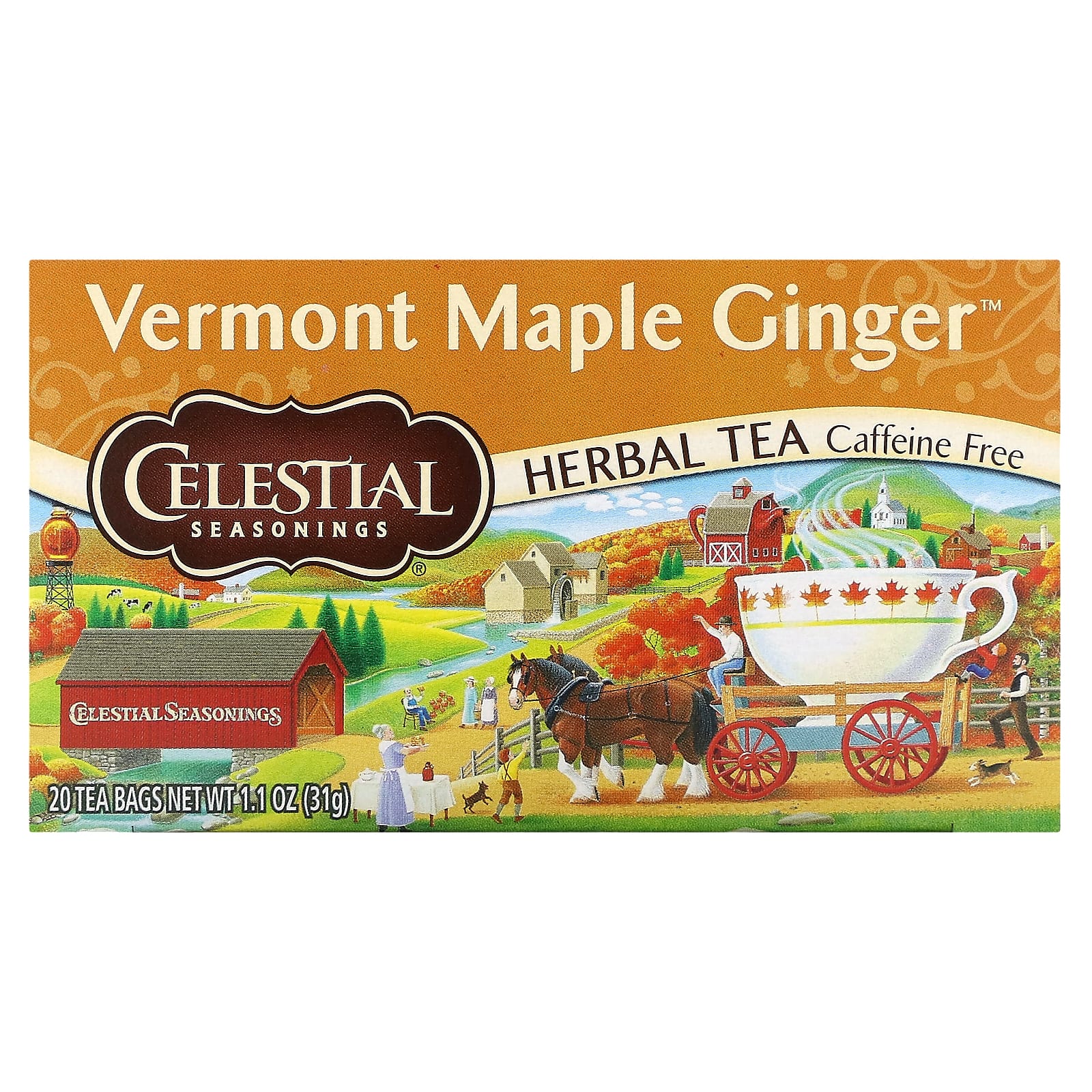 Celestial Seasonings, Herbal Tea, Vermont Maple Ginger, Caffeine Free ...